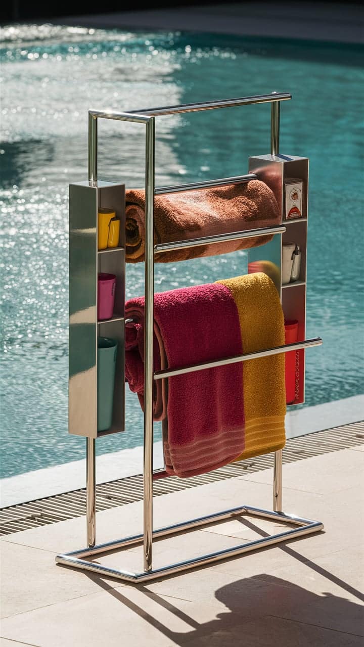 15 Pool Towel Rack Ideas to Keep Your Poolside Organized - The Phulwari