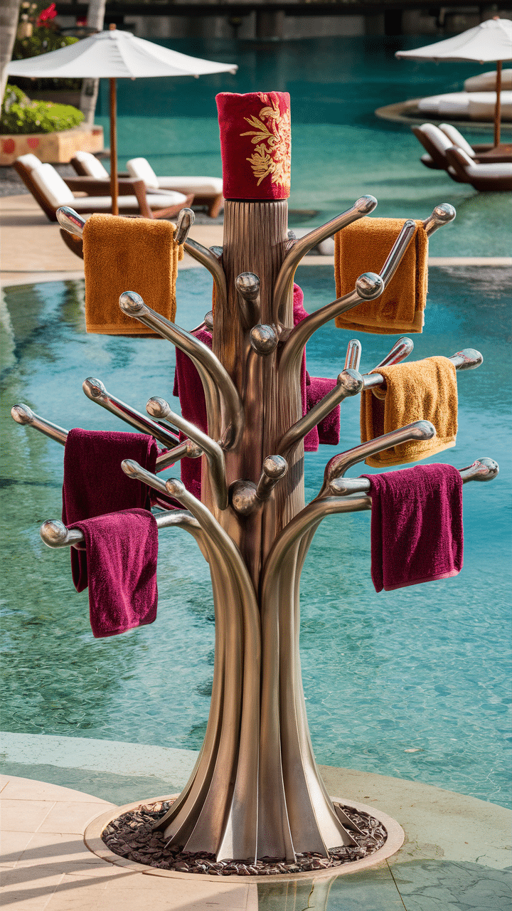 15 Pool Towel Rack Ideas to Keep Your Poolside Organized - The Phulwari