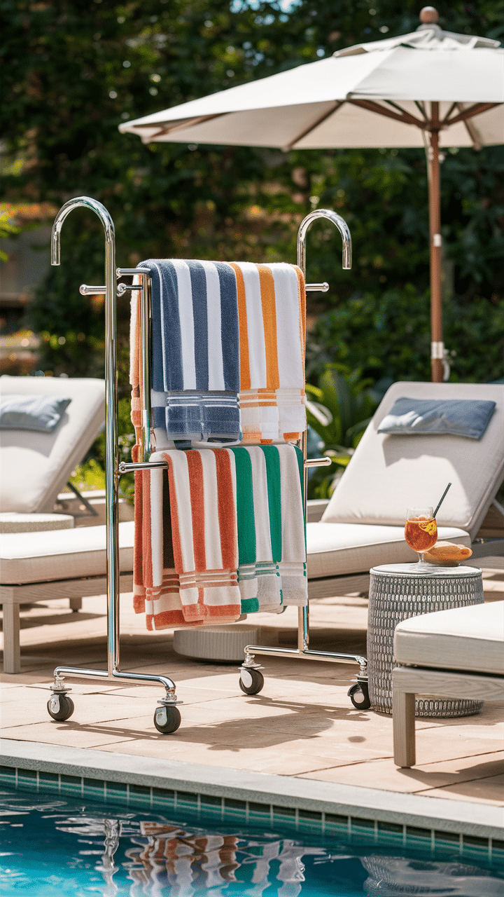 15 Pool Towel Rack Ideas to Keep Your Poolside Organized - The Phulwari
