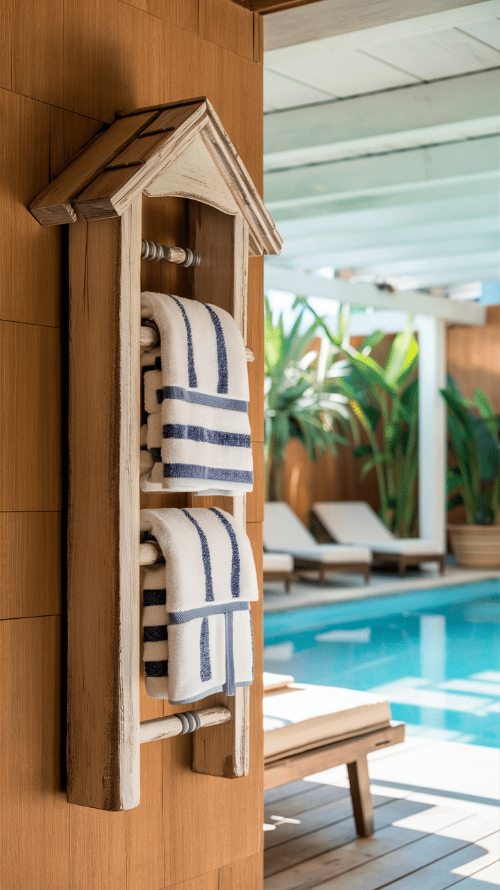15 Pool Towel Rack Ideas to Keep Your Poolside Organized - The Phulwari