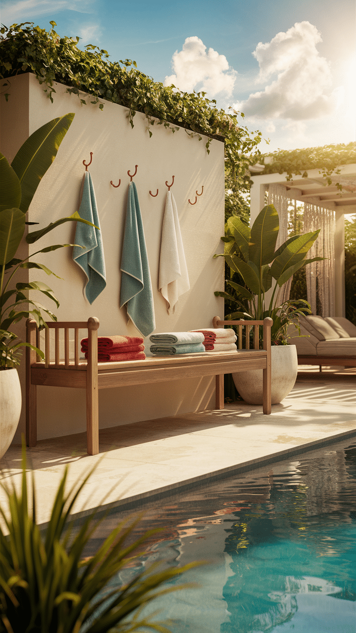 15 Pool Towel Rack Ideas to Keep Your Poolside Organized - The Phulwari