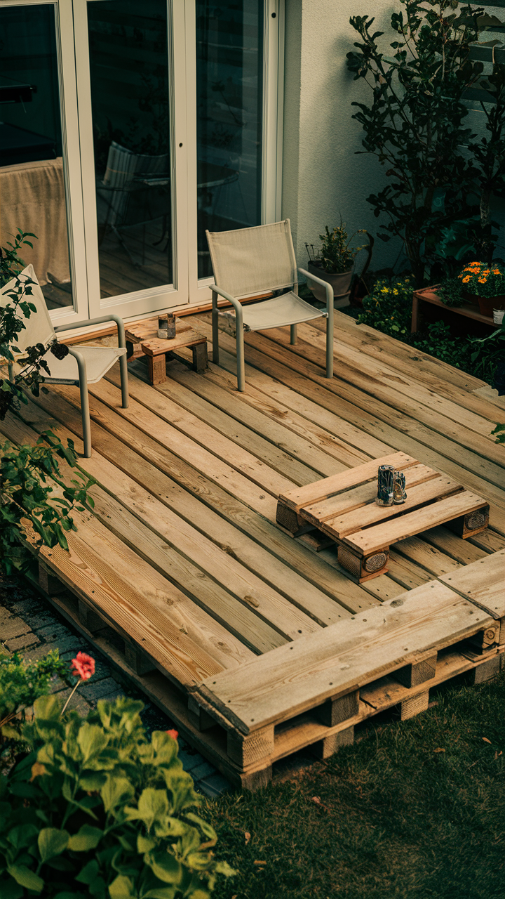 15 Budget-Friendly DIY Pallet Patio Deck Ideas - The Phulwari